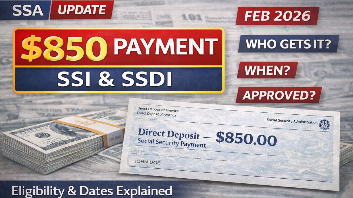 February 2026 SSI and SSDI $850 Payments: Who Qualifies and What to Expect